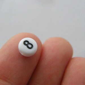 100 Number 8 Acrylic Round Number Beads White and Black - Etsy