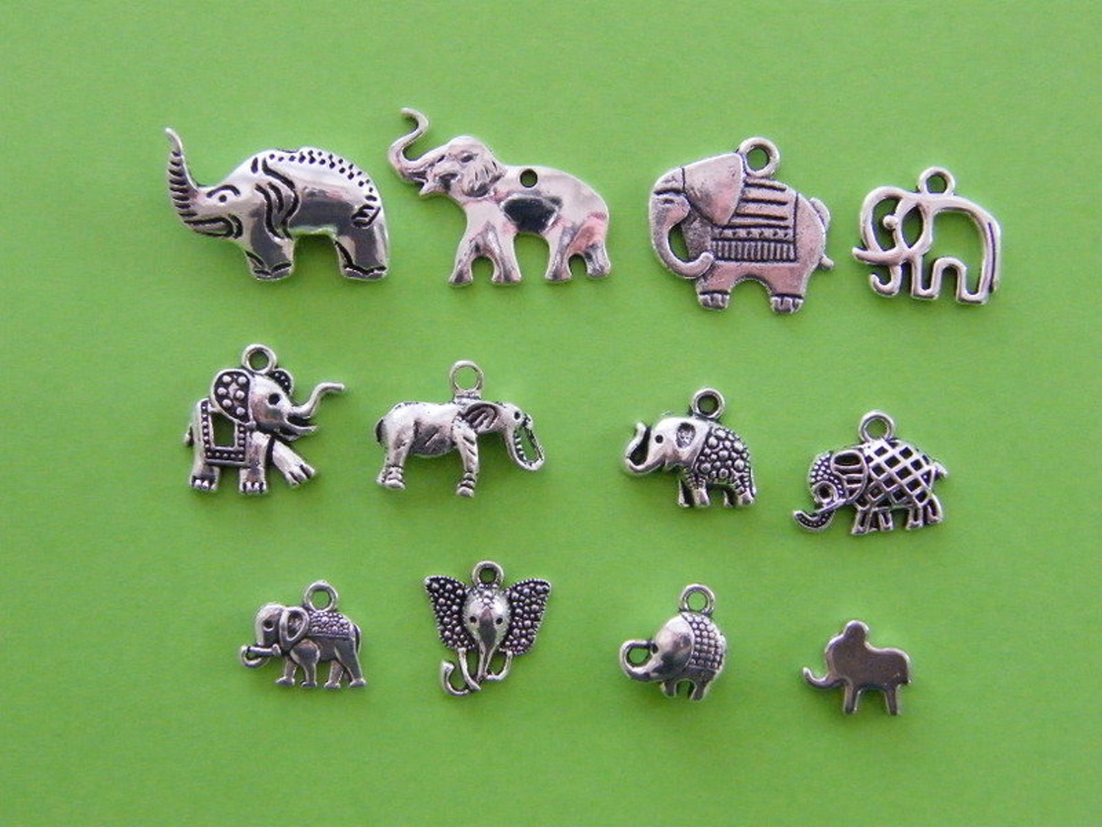 The Elephant Collection 12 Different Antique Silver Tone - Etsy