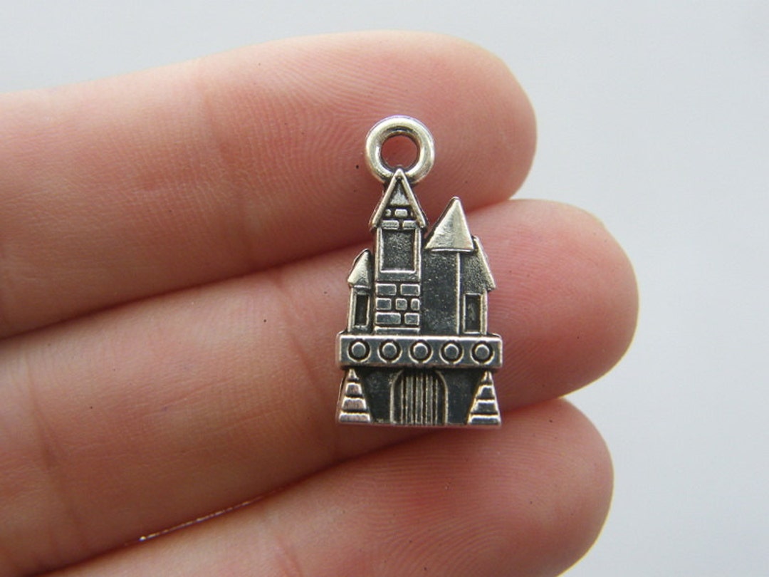 BULK 30 Castle Charms Antique Silver Tone P14 - Etsy
