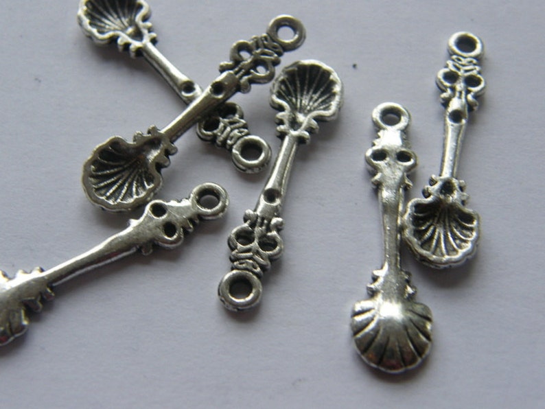 8 Spoon Charms Antique Silver Tone FD83 - Etsy