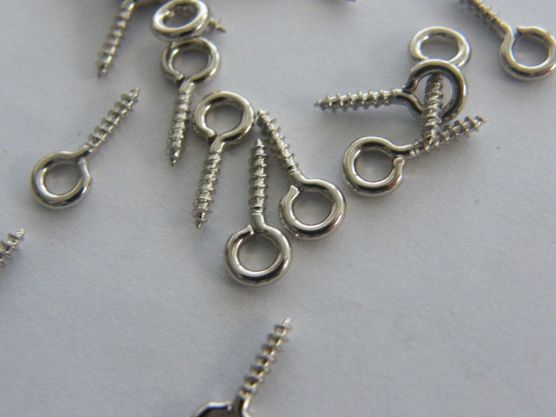 100 Screw Eye Bails 12 X 5mm Silver Tone FS36 | Etsy