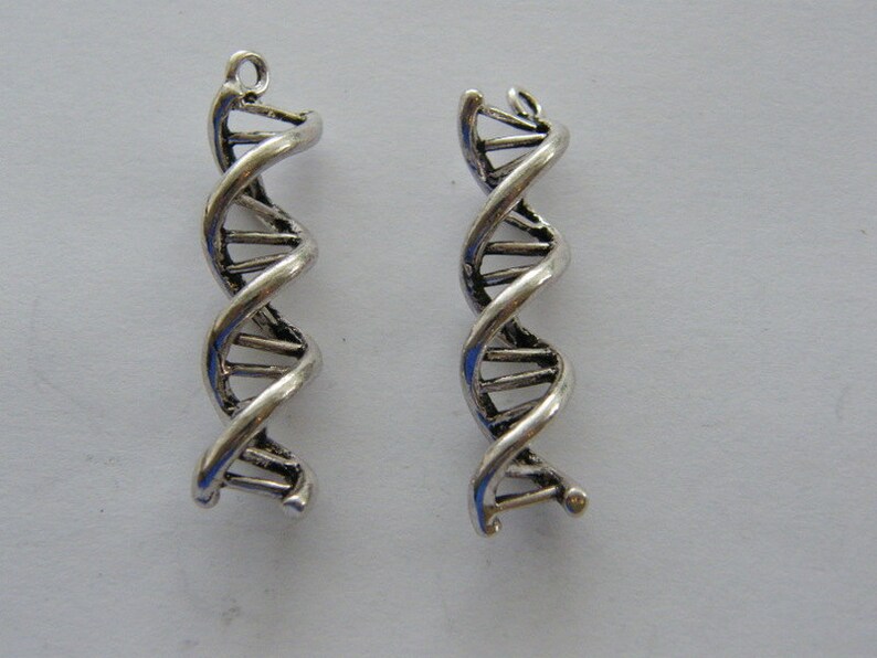 BULK 10 DNA Strand Charms Antique Silver Tone MD12 - Etsy
