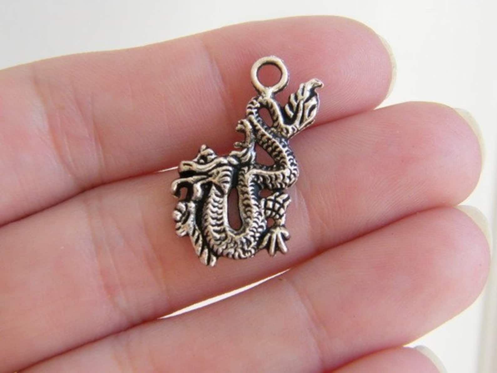 BULK 50 Dragon Charms Antique Silver Tone A69 - Etsy