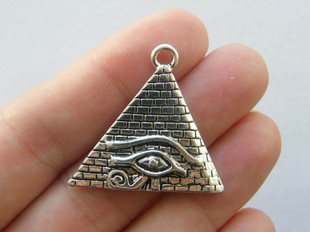 6 Pyramid Charms Antique Silver Tone WT68 - Etsy