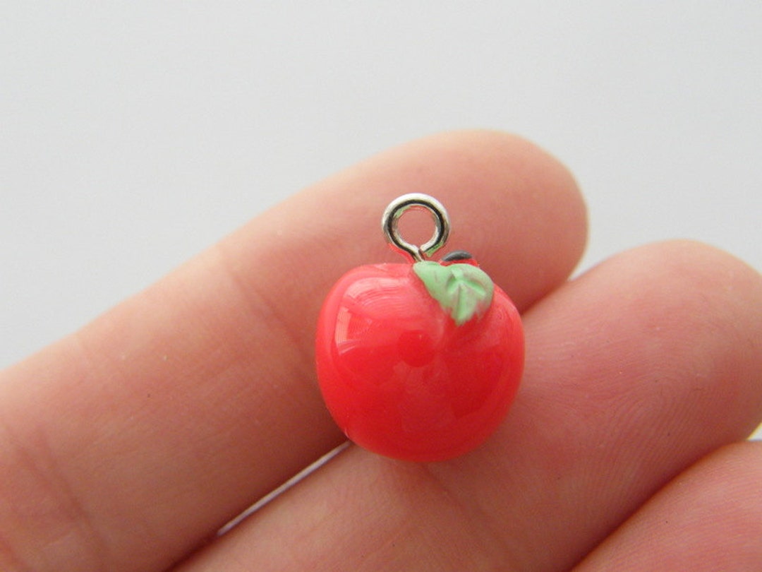 BULK 20 Red Apple Charms Resin FD291 - Etsy