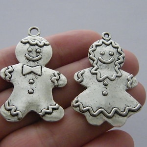 The Gingerbread Collection - 2 Pendants Antique Silver Tone - Etsy