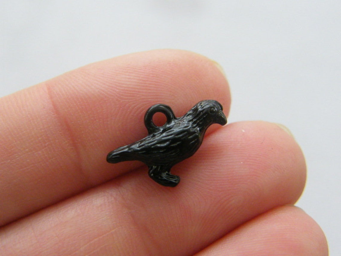 BULK 20 Raven Bird Charms Black Tone B246 - Etsy