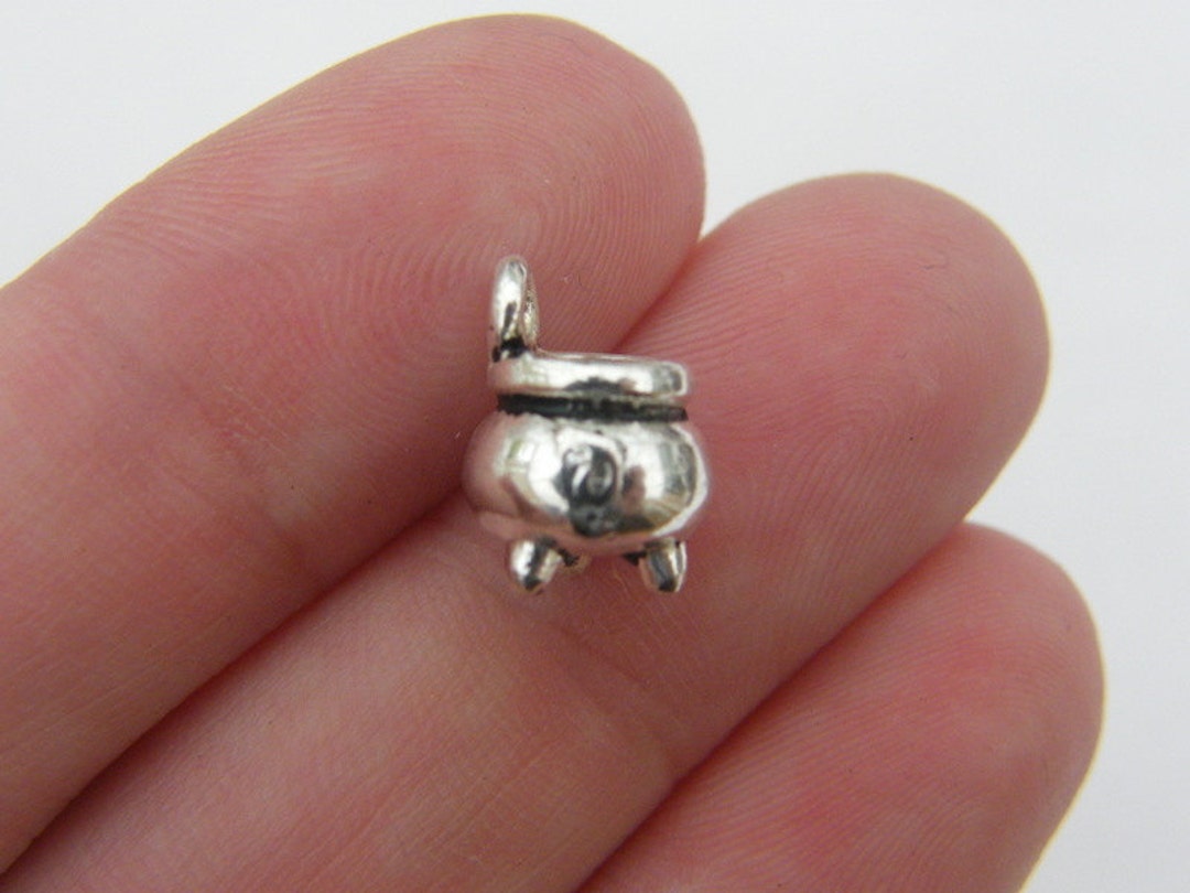 6 Cauldron Charms Antique Silver Tone HC101 - Etsy