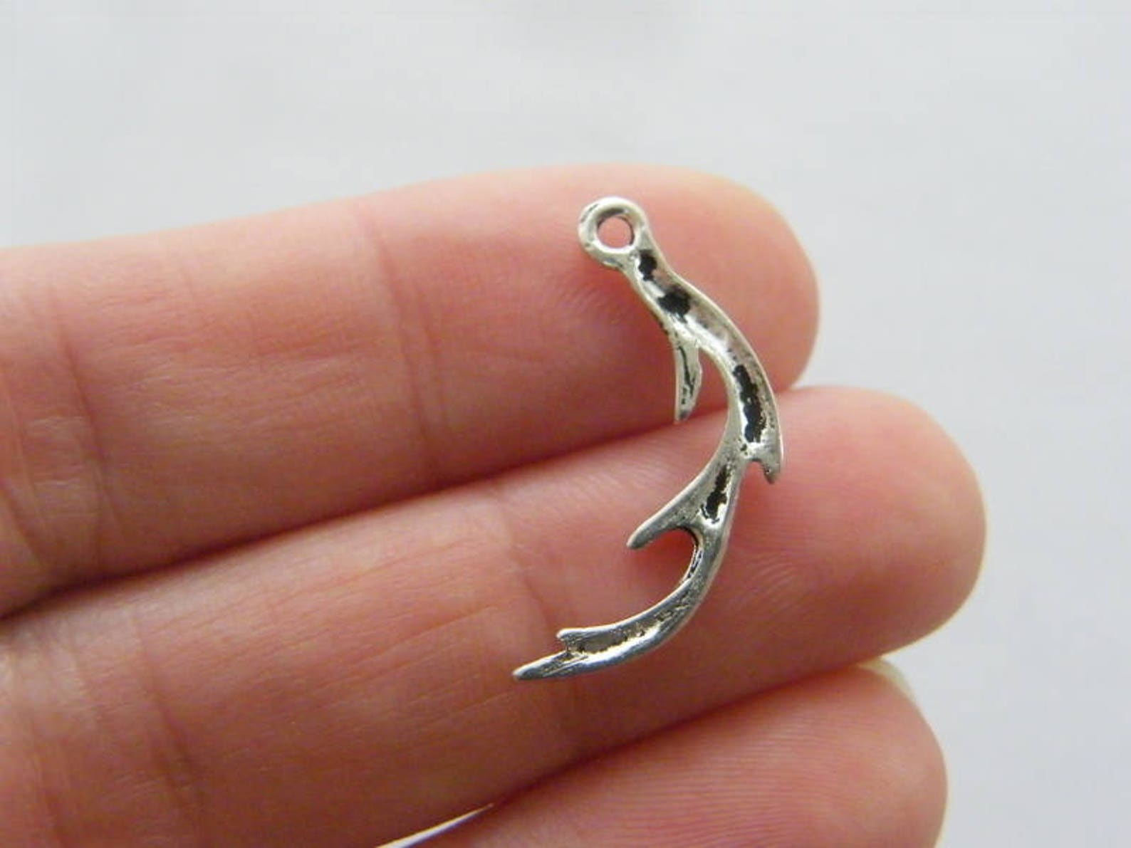 BULK 50 Antler Charms Antique Silver Tone A755 | Etsy