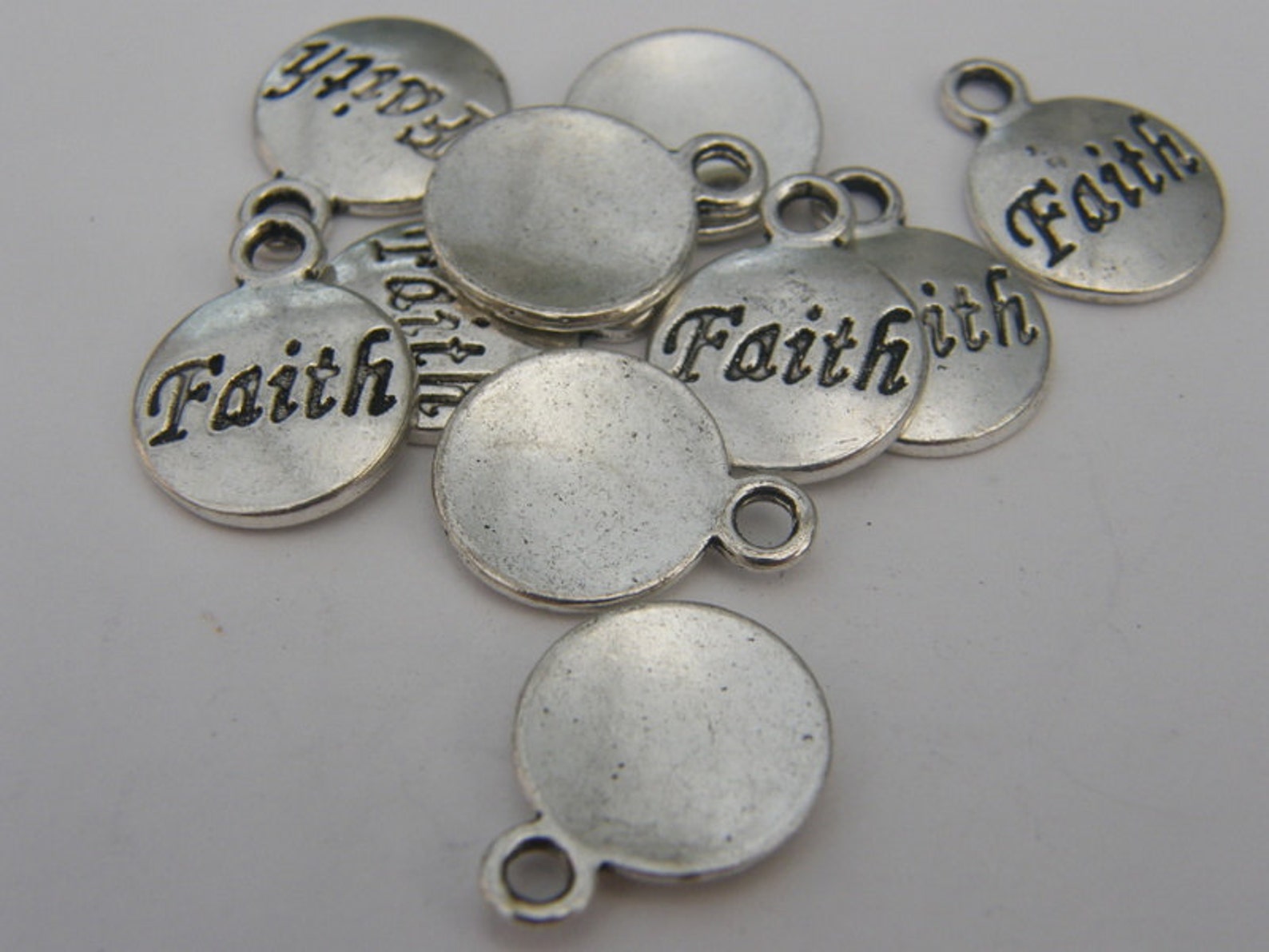 BULK 50 Faith Charms Antique Silver Tone M357 - Etsy