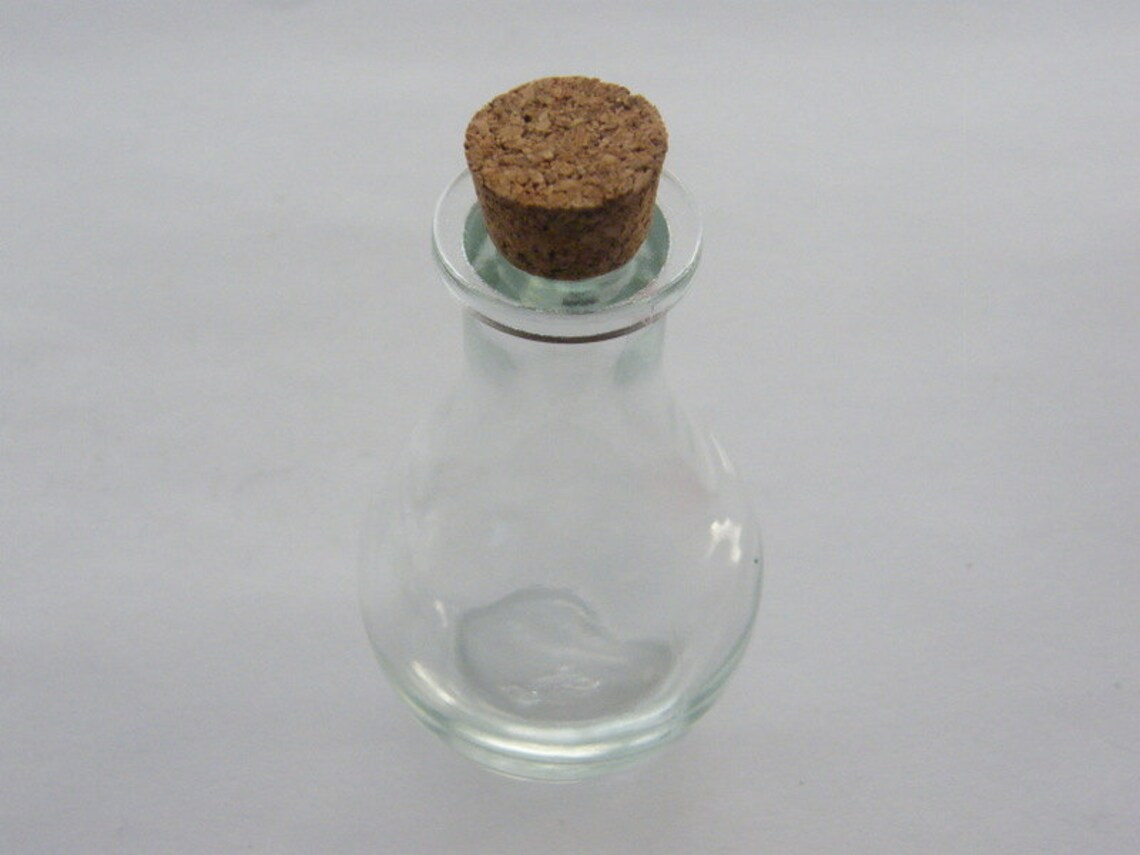 1 Glass Bottle With Cork Clear - Etsy