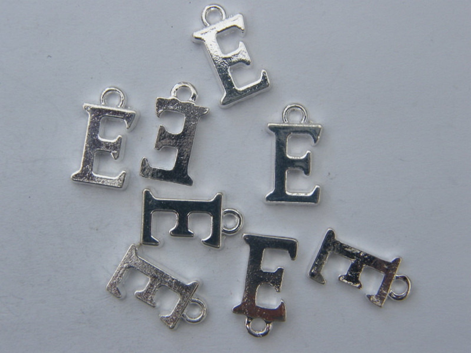 BULK 30 Letter E Alphabet Charms Silver Plated | Etsy