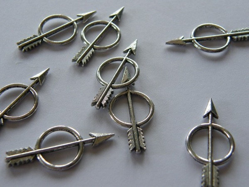 BULK 50 Arrow Charms or Connectors Antique Silver Tone G43 - Etsy