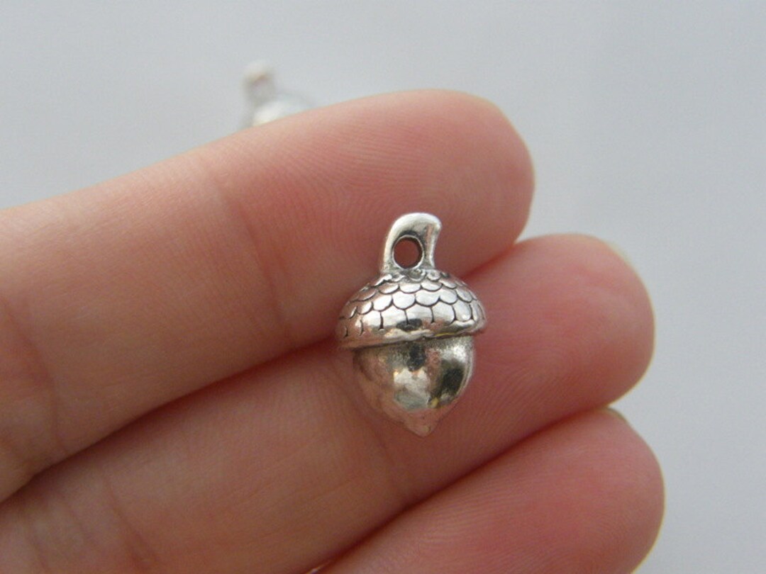 6 Acorn Charms Antique Silver Tone L161 - Etsy