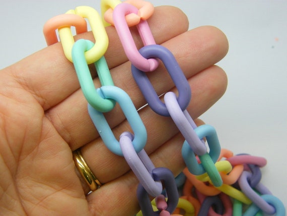 1 Meter Mixed Pastel Colour Acrylic Quick Link Chain FS - Etsy