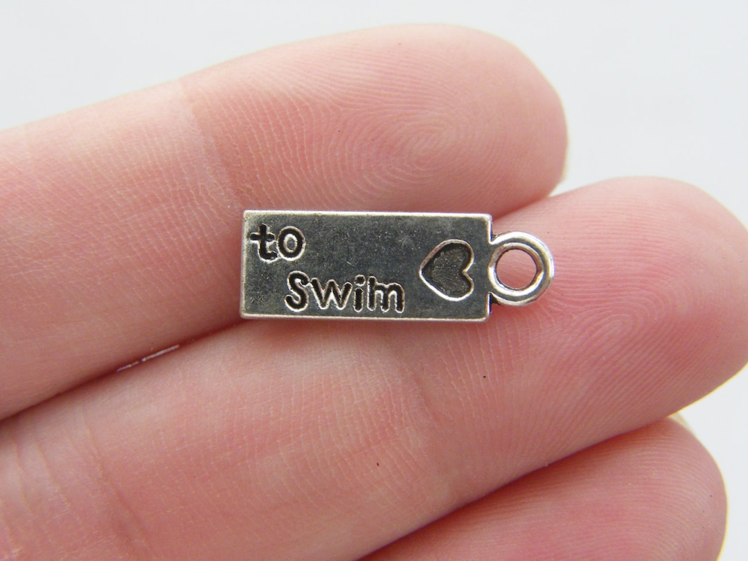 12 Love to Swim Charms Antique Silver Tone SP58 - Etsy