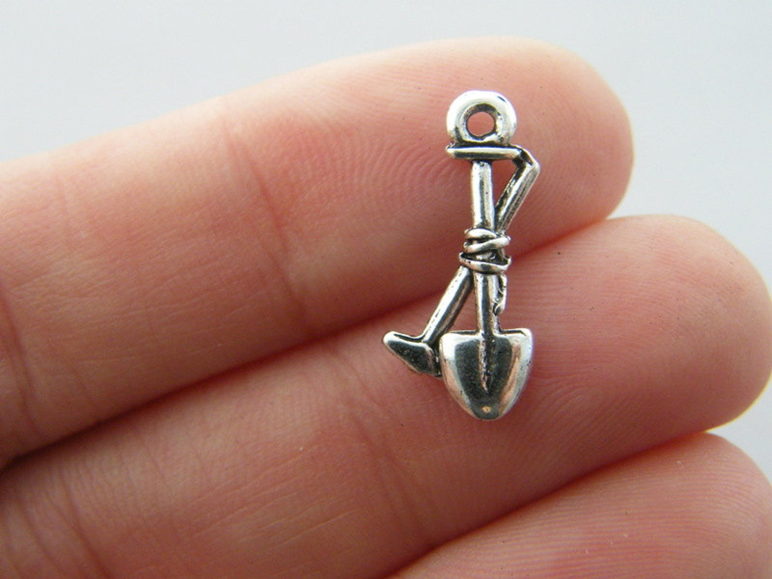 12 Spade and Pick Charms Antique Silver Tone P451 - Etsy