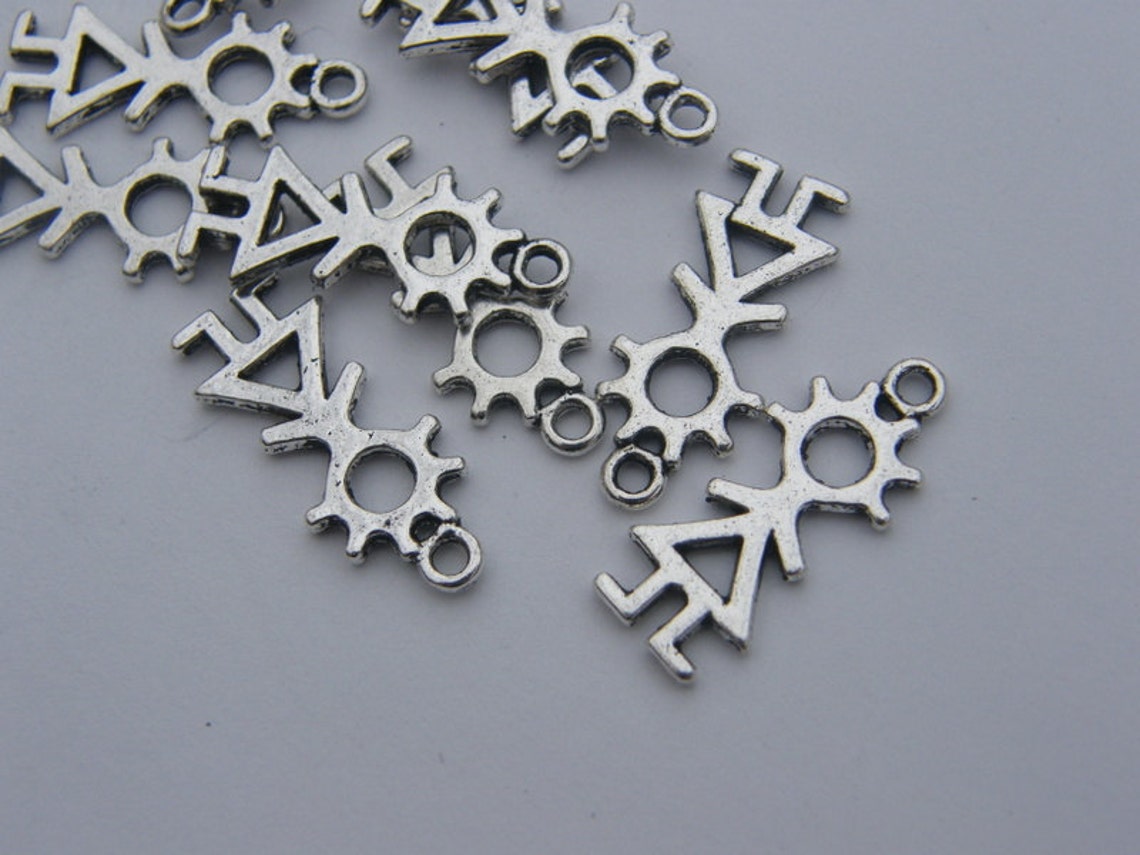 10 Stick Figure Girl Charms Antique Silver Tone P90 - Etsy