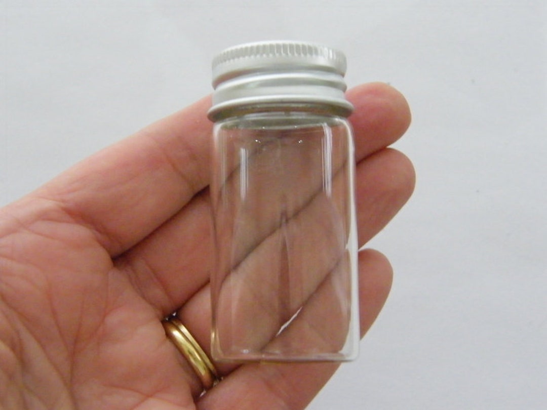 6 Mini Glass Bottles With Screw on Lids GB73 - Etsy