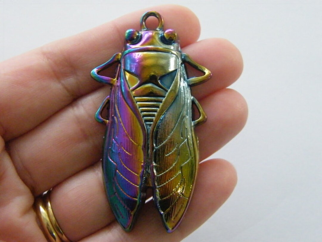 4 Insect Cicada Pendants Multi Colour Tone A1230 - Etsy