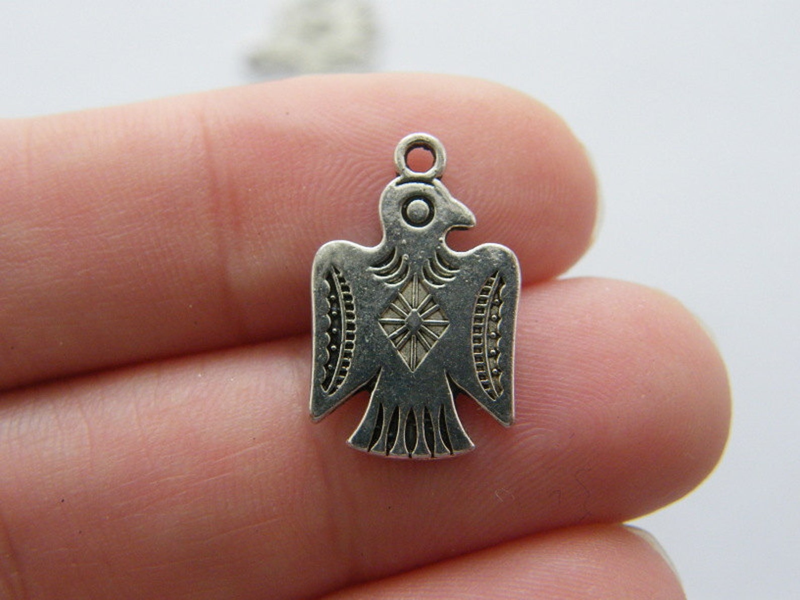 10 Eagle Totem Charms Antique Silver Tone WT50 - Etsy
