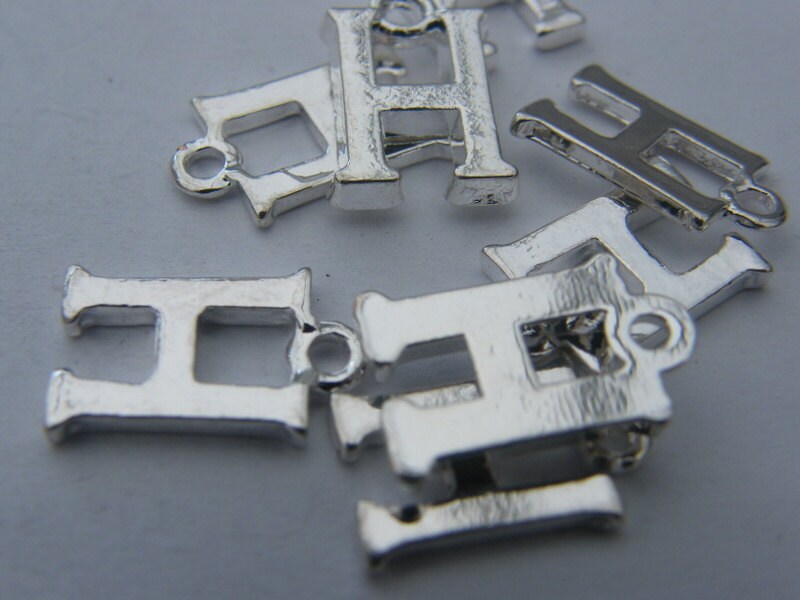 BULK 30 Letter H Alphabet Charms Silver Plated - Etsy