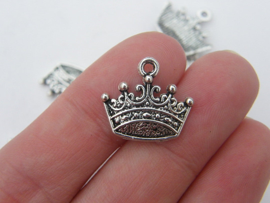 BULK 50 Crown Charms Antique Silver Tone CA11 - Etsy