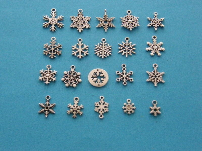 The Ultimate Snowflake Charms Collection - 20 Different Antique Silver ...