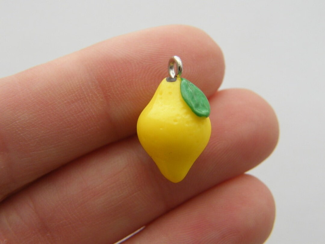 4 Lemon Charms Resin FD247 - Etsy