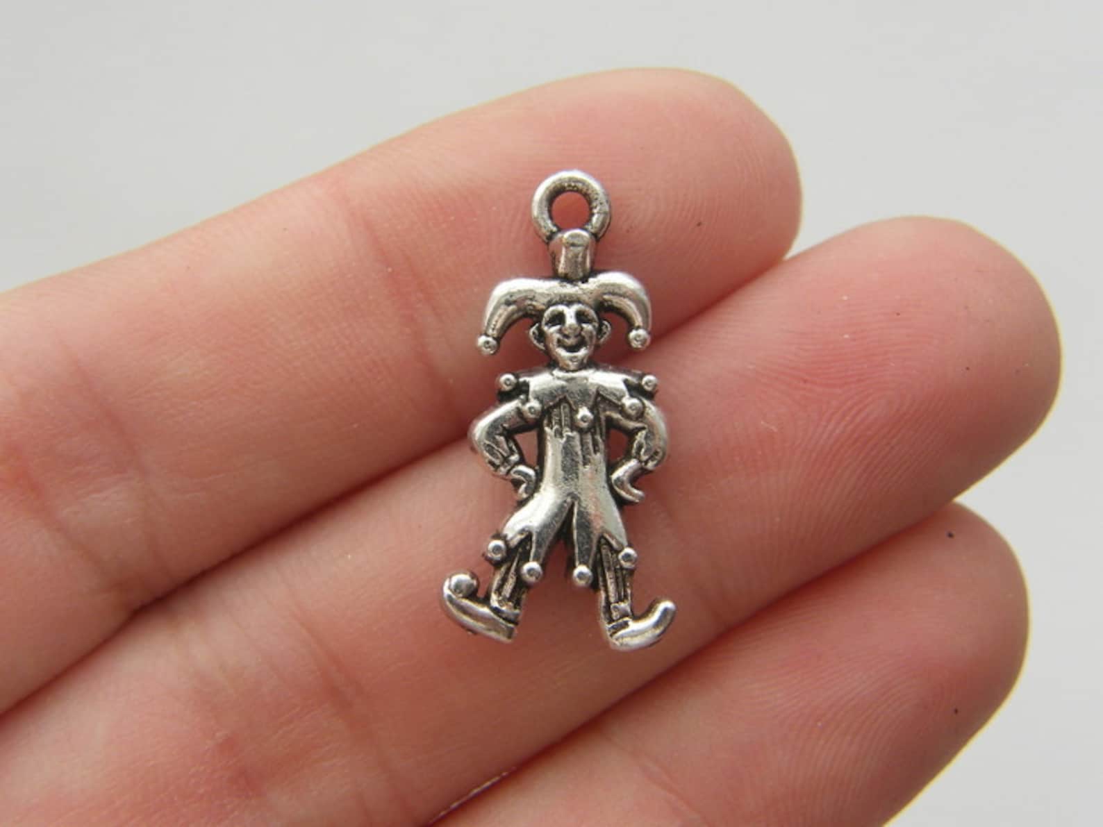 6 Jester Charms Antique Silver Tone P80 - Etsy