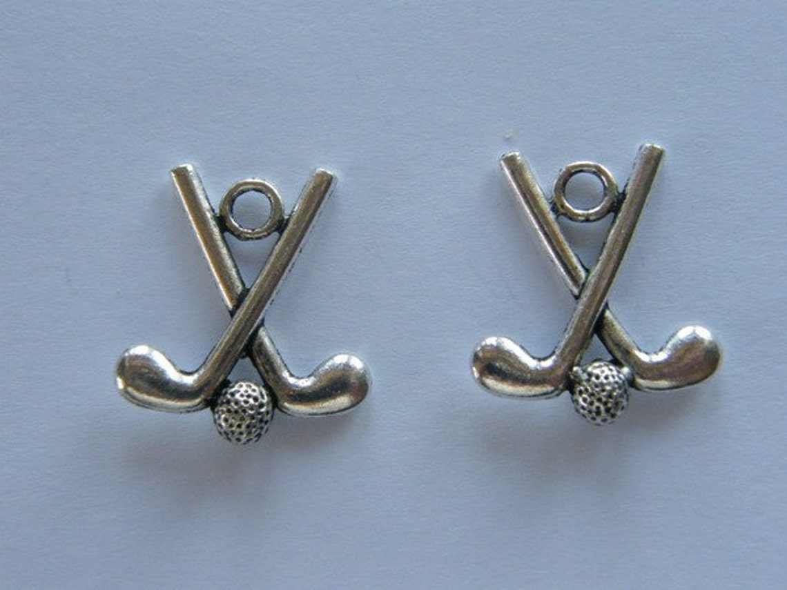 6 Golf Clubs and Ball Charms Antique Silver Tone SP57 | Etsy