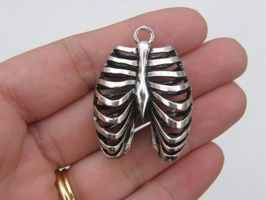 BULK 3 Rib Cage Pendant Antique Silver Tone MD1 - Etsy