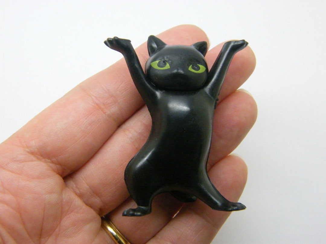 1 Dancing Black Cat Embellishments Miniature Resin A - Etsy