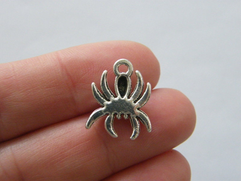 8 Spider Charms Antique Silver Tone HC137 - Etsy