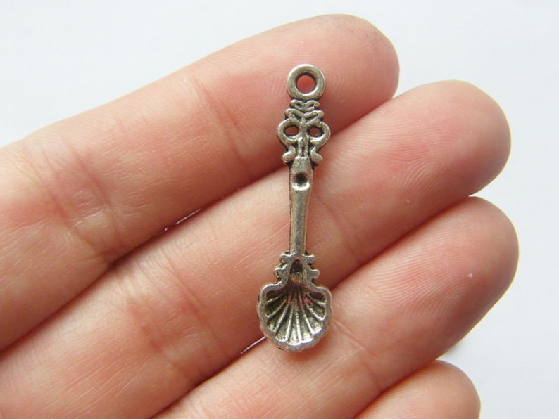 8 Spoon Charms Antique Silver Tone FD83 - Etsy