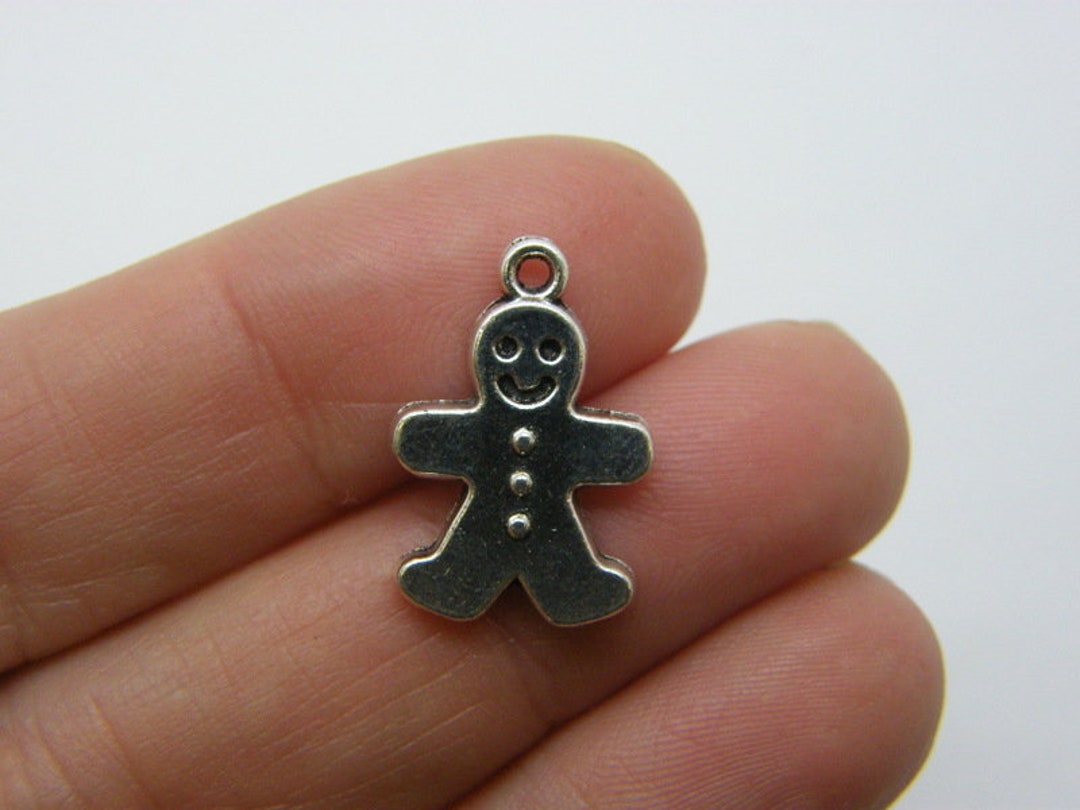 20 Gingerbread Man Charms Antique Silver Tone CT122 - Etsy