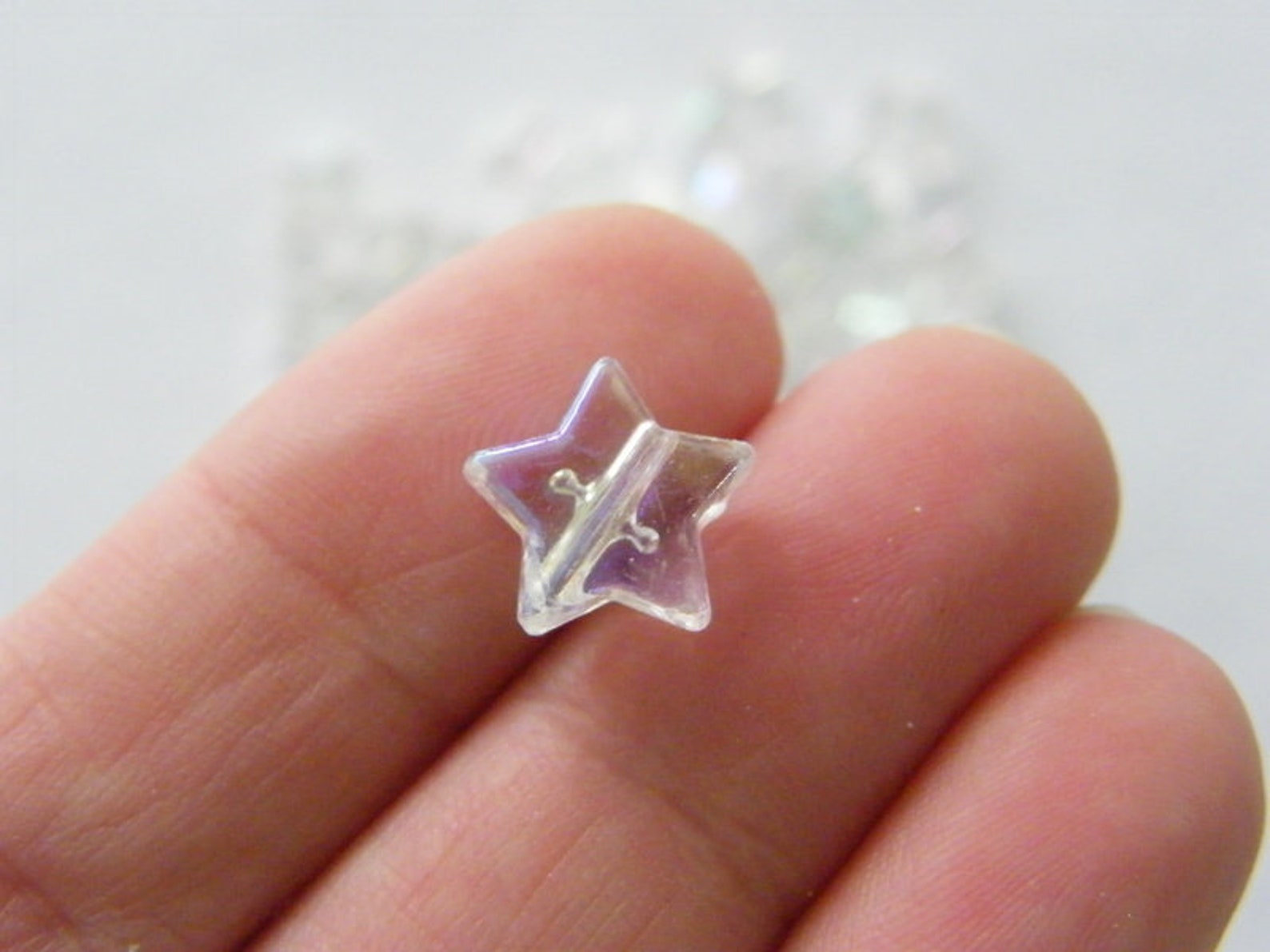 100 Star Beads Clear AB Transparent Acrylic AB81 | Etsy