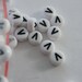 100 Letter V Acrylic Round Alphabet Beads White and Black - Etsy