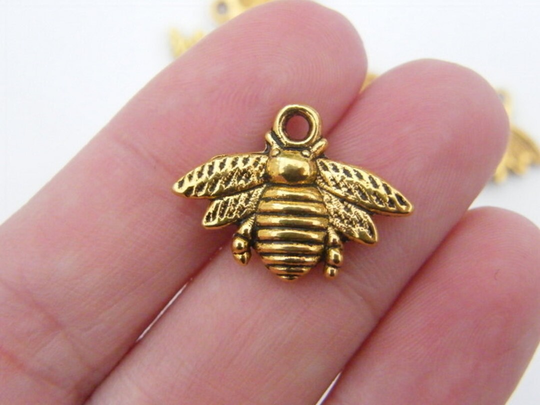 BULK 50 Bee Charms Antique Gold Tone A564 - Etsy