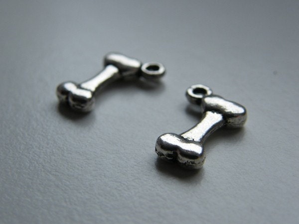 BULK 50 Bone Charms Antique Silver Tone A791 | Etsy