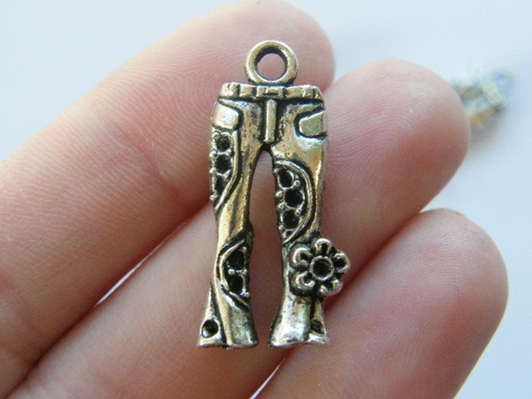 5 Hippie Jeans Charms Antique Silver Tone CA165 - Etsy