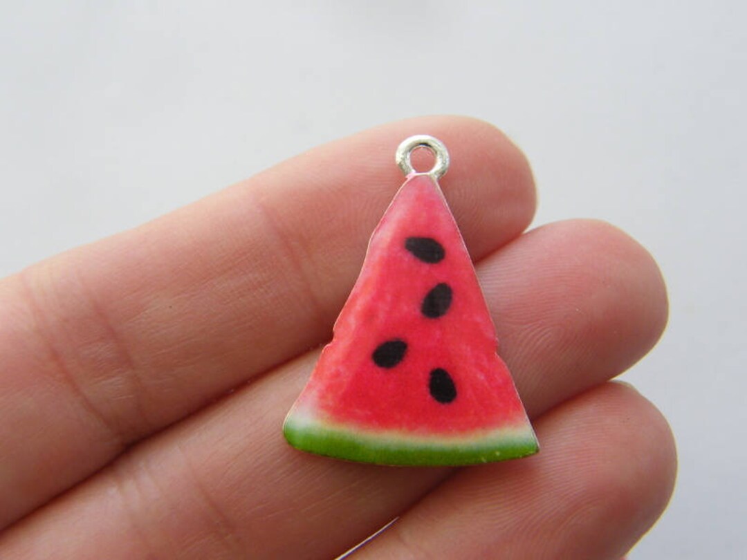 4 Watermelon Charms Silver Plated FD327 - Etsy