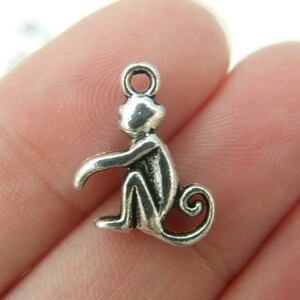 12 Monkey Charms Antique Silver Tone A211 - Etsy