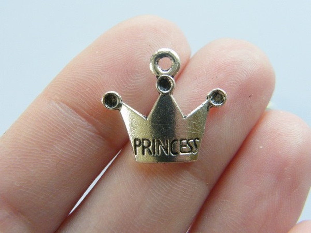 BULK 50 Princess Crown Charms Antique Silver Tone CA32 - SALE 50% OFF ...