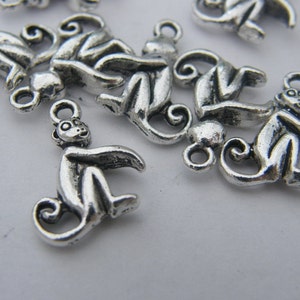 12 Monkey Charms Antique Silver Tone A211 - Etsy