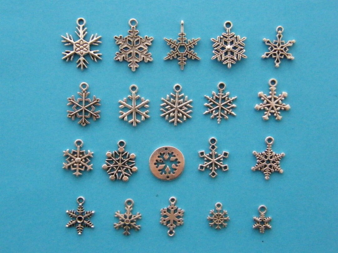 The Ultimate Snowflake Charms Collection - 20 Different Antique Silver ...