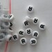 100 Letter R Acrylic Round Alphabet Beads White and Black - Etsy