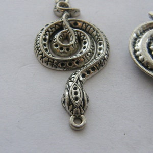4 Snake Connector Charms Antique Silver Tone A1169 - Etsy