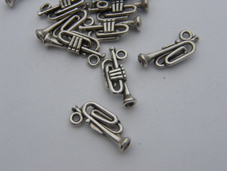 BULK 50 Trumpet Charms Antique Silver Tone MN34 SALE 50% OFF - Etsy