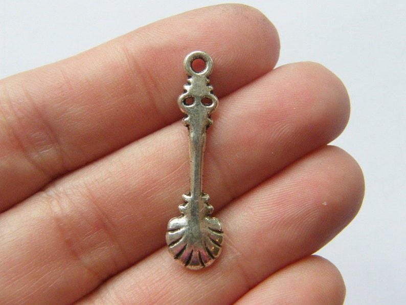 8 Spoon Charms Antique Silver Tone FD83 - Etsy